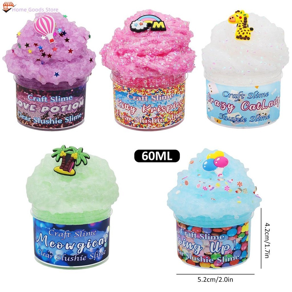 60ml Slime Kit Butter Slime Snow Rice Kit Soft and Non-Sticky Fluffy ...