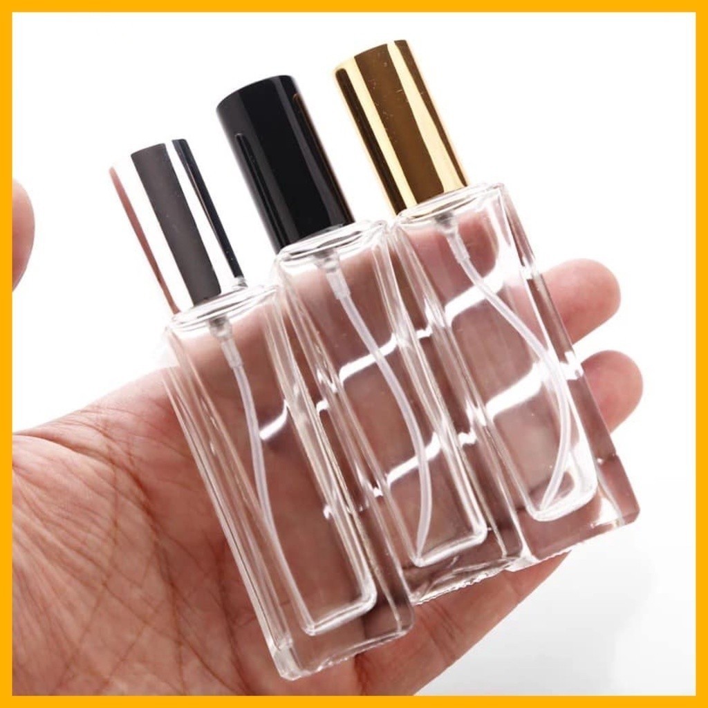 10ml Refillable Perfume Empty Spray Transparent Square Glass Perfume ...