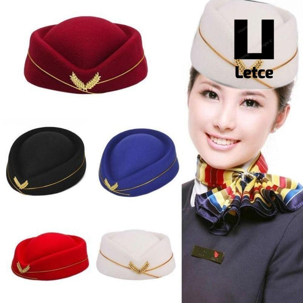 LETCE Stewardess Hat Performance Work Cap Costume Accessories Party ...