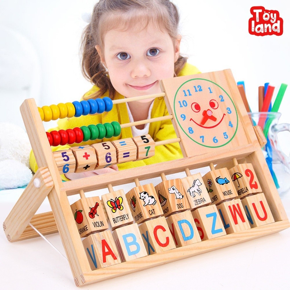 Row Wooden Beads Abacus Count Frame Teaching Aid Math Educational Toy ...