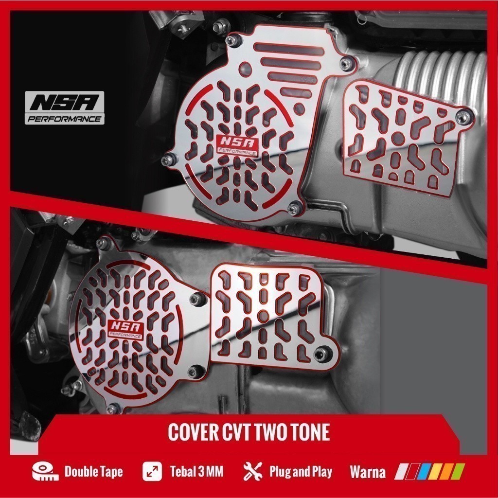 NSA COVER Cvt TWO TONE Yamaha Nmax Aerox Cvt COVER Yamaha Motorcycle ...