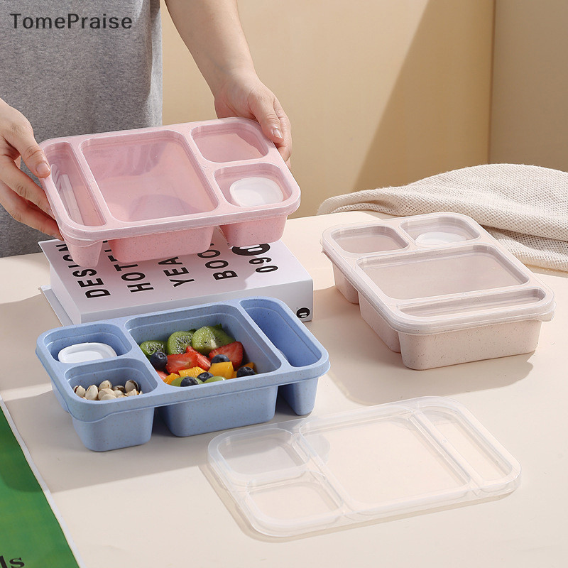 TomePraise Snack Containers For Adults,4 Compartment Bento Box,Reusable ...