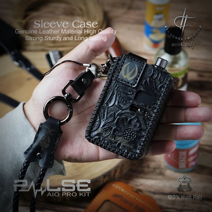 Leather Case Pulse Aio Pro Kit Motif Black Batik - Free Tali Lanyard by ...