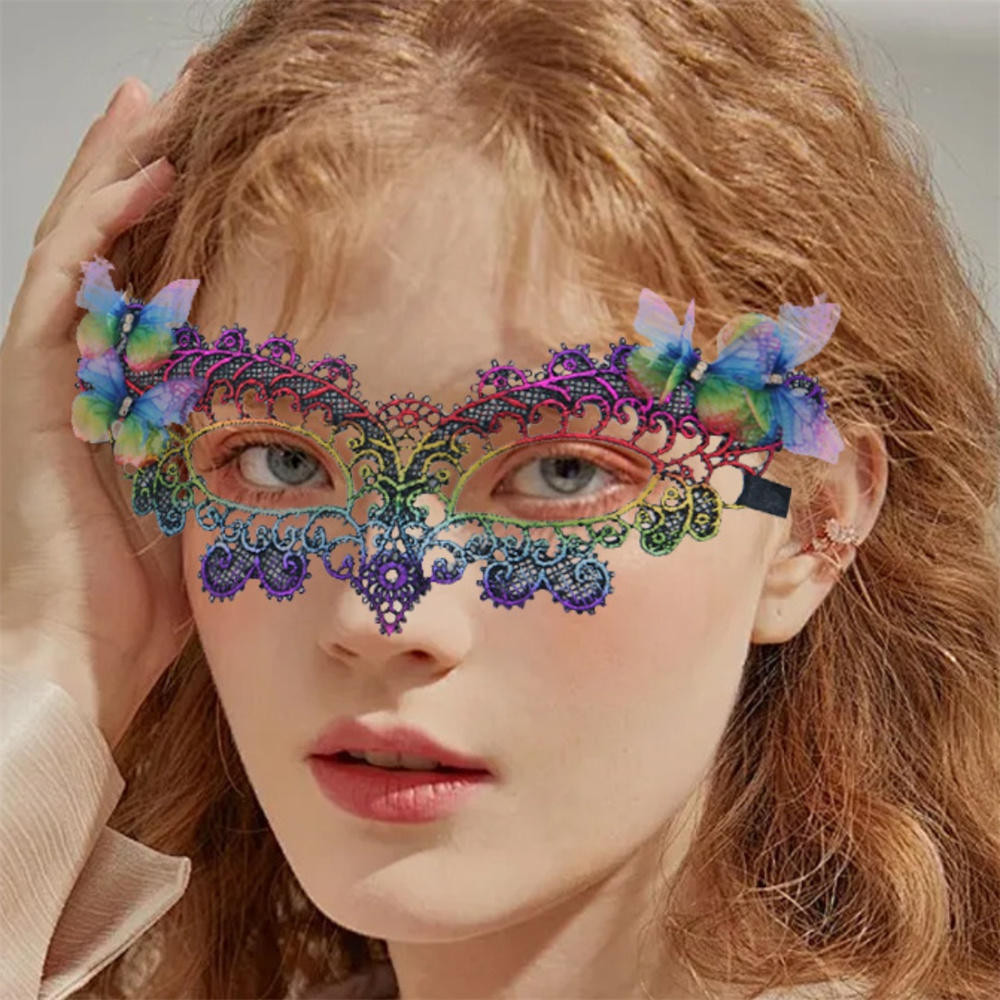 Women Sexy Lace Mask Venice Masquerad Half Face Mask with Ribbon Eye ...