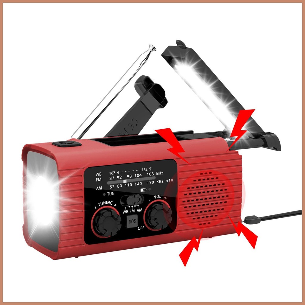 Solar Power Radio Battery Powered AM/FM/NOAA Radio 3 Way Charging ...