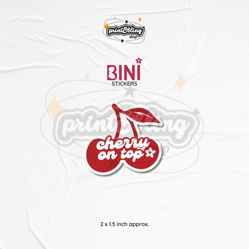 bini stickers | cherry on top | bloom | Vinyl Matte Laminated ...