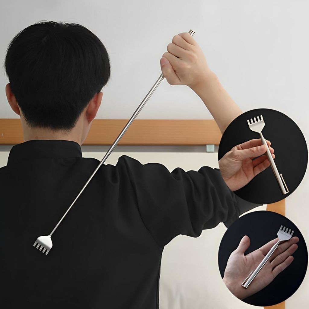 1/2pcs Back Massage Stainless Steel Telescopic Itchy Rake Long Handle ...