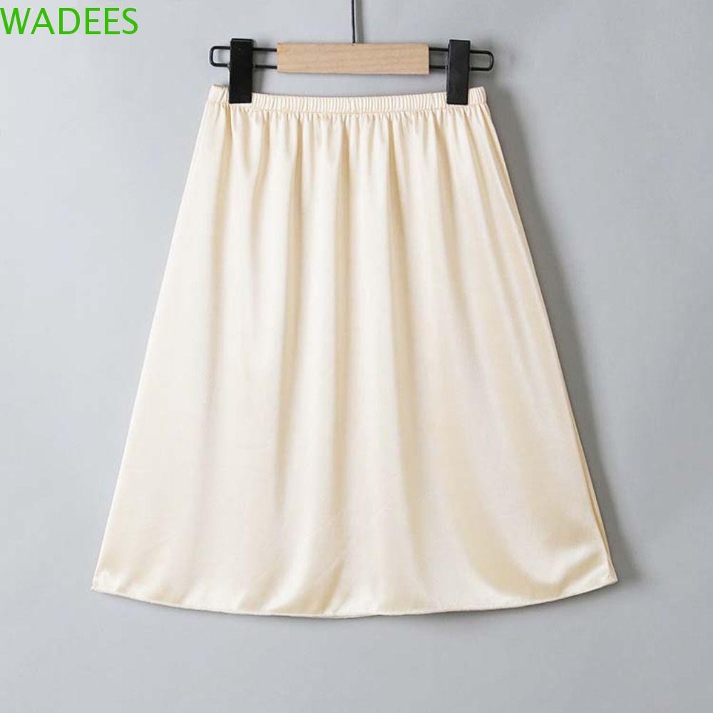 WADEES Dress Underskirt Slips, Satin Silk Thin Safety Skirt Petticoat ...
