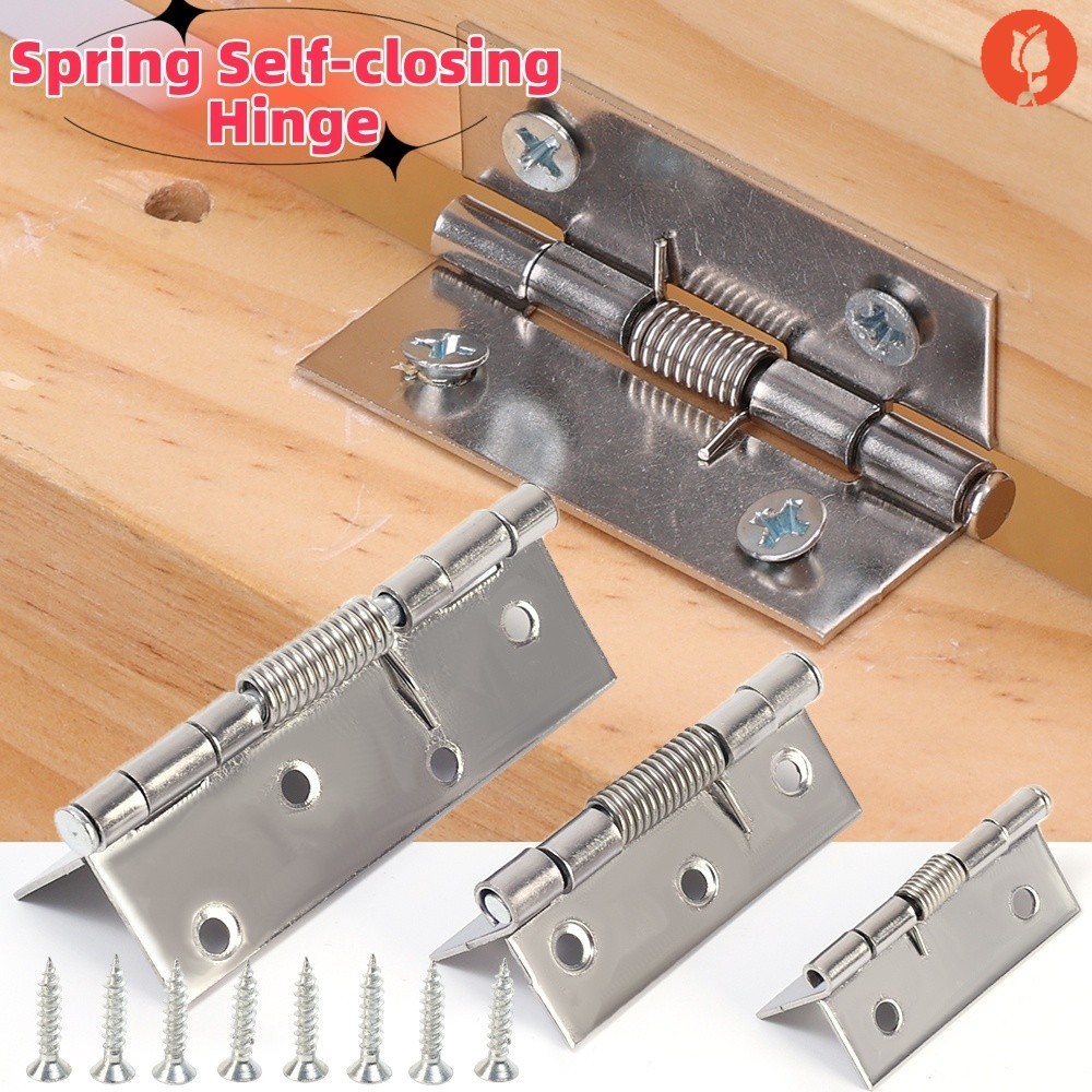 1Set 2/3/4inch Stainless Steel Silver Color Self Closing Spring Hinge ...
