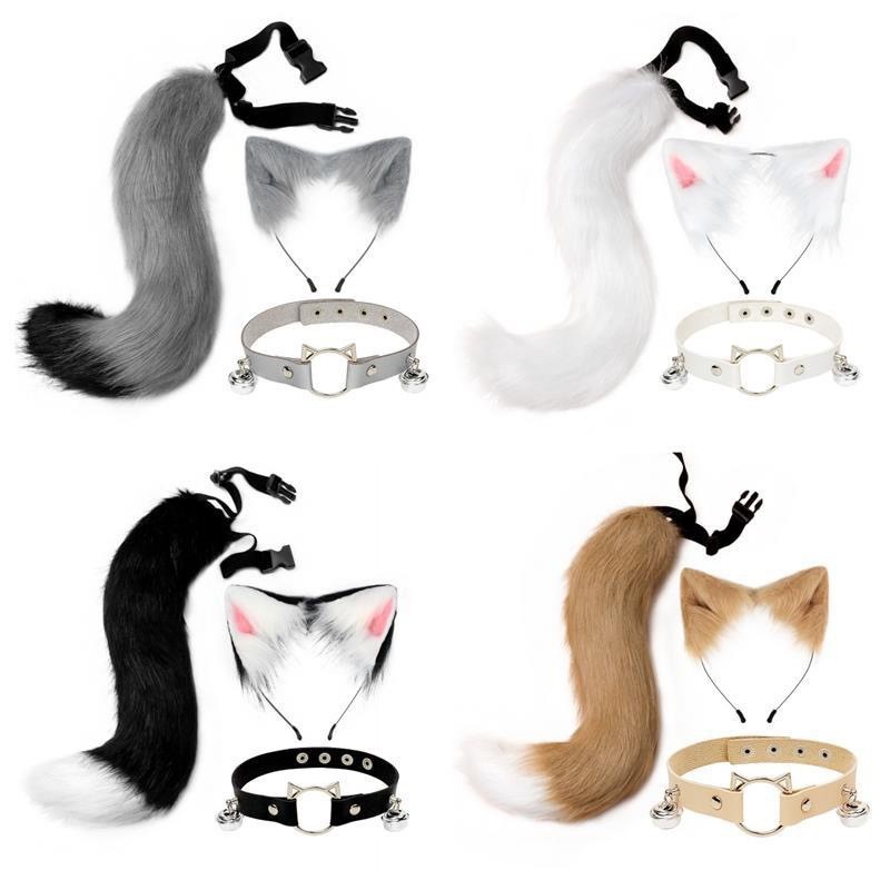 Halloween Tail COS Toy Cat Ear and Tail Set Fox Japanese Cosplay ...