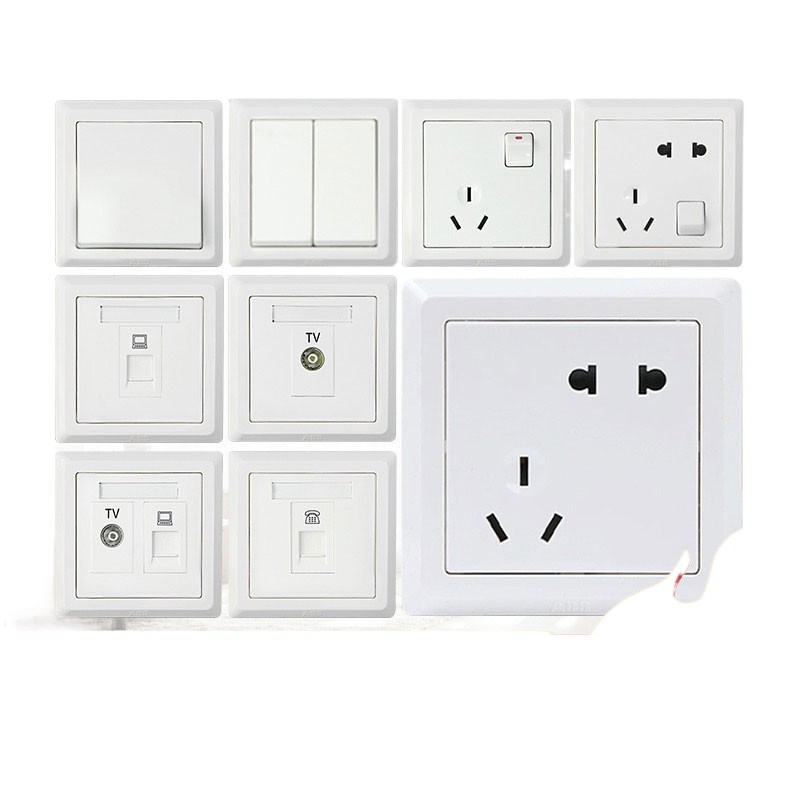 ABB switch socket panel Deyi series white dislocation oblique 5 five ...
