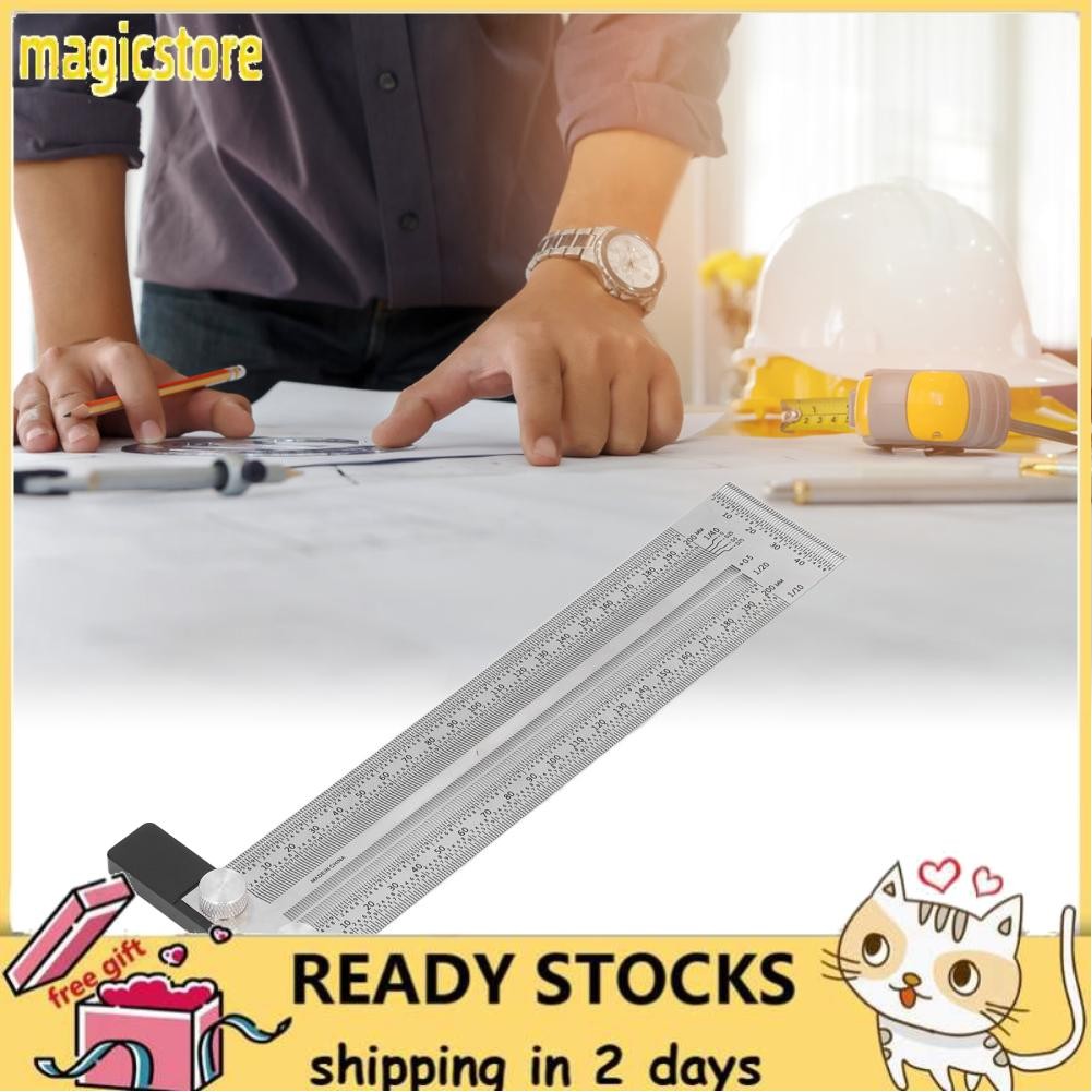 Magicstore Carpenter T Ruler Woodworking Marking Clear Scale for ...