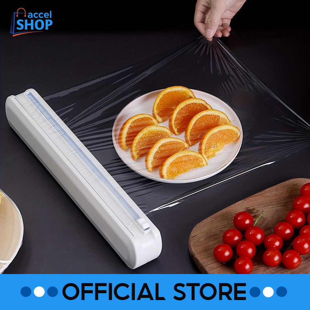 Accel Cling Film Plastic Food Wrap Cutting Dispenser with Slide Cutter ...