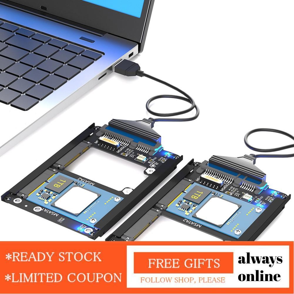 Alwaysonline Dual MSATA SSD To 2.5inch SATA III Adapter 3 LED Indicator ...