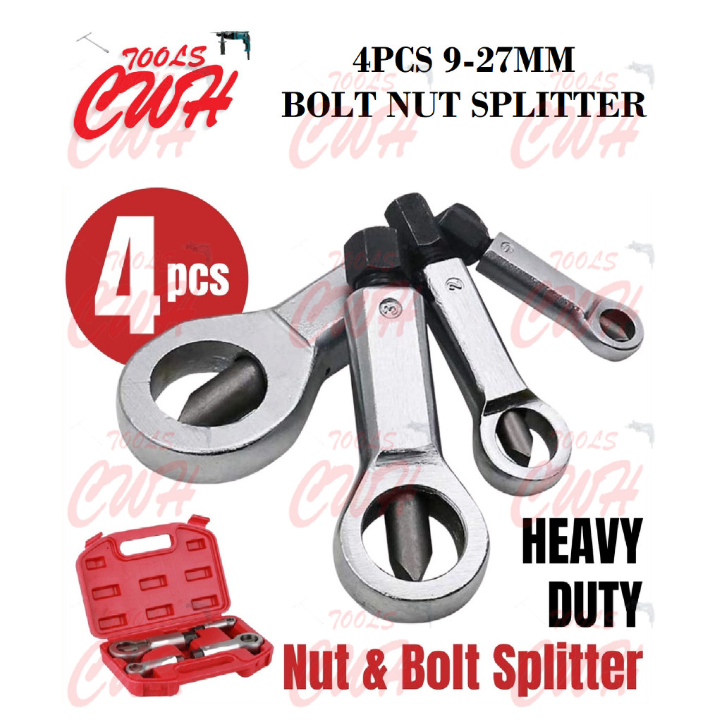 4PCS 9-27MM RUSTED DAMAGED STUCK BOLT LUG NUT SCREW SPLITTER EXTRACTOR ...
