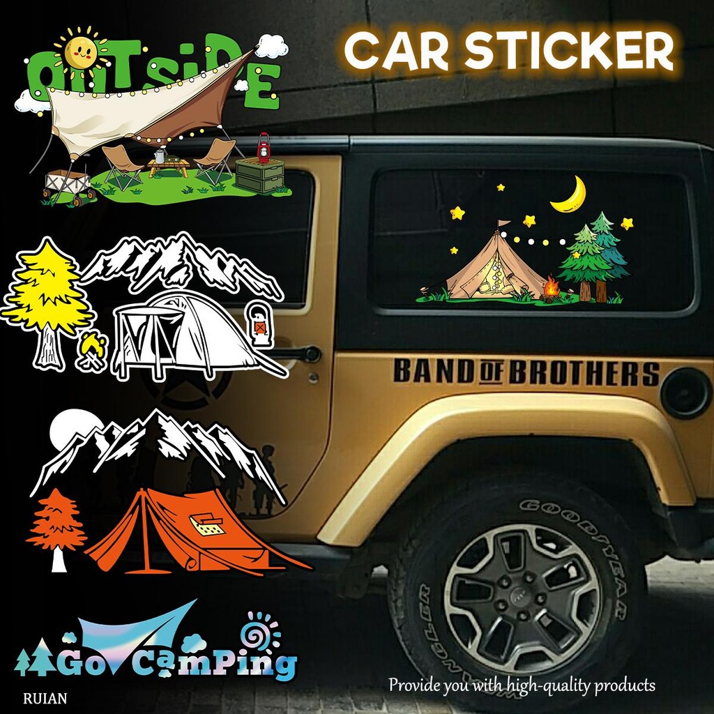 Outdoor Camping Car Stickers Off-road Caravan Camping Climbing Travel ...