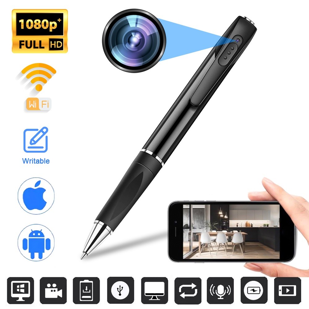 1080p HD WiFi Mini Secret Camera Pen Wearable Portable Camera Dv Dvr ...