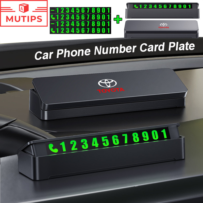Toyota GR TRD Car Phone Number Card Plate Luminous Sticker Number Car ...
