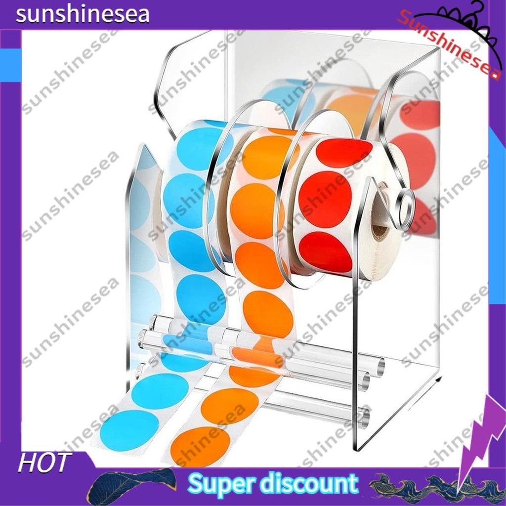 【sunshinesea】Adjustable Label Dispenser Acrylic Sticker Roll Dispenser ...