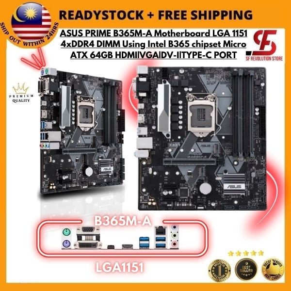 ASUS PRIME B365M-A Motherboard LGA 1151 4xDDR4 DIMM Using Intel B365 ...