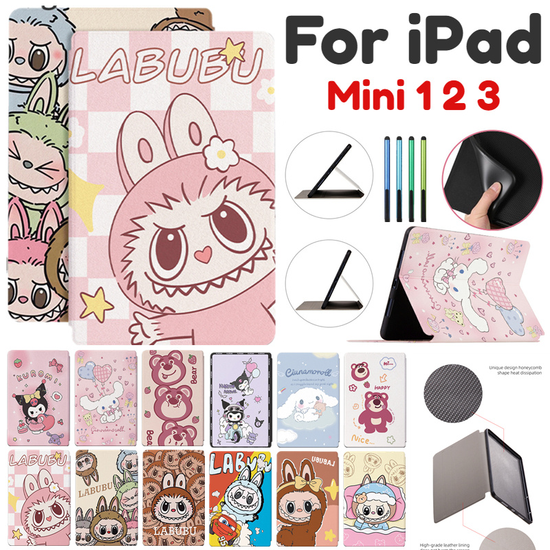 For iPad Mini 1 2 3 Kuromi Labubu Zimomio Ultra Slim Kids Cute Cartoon ...