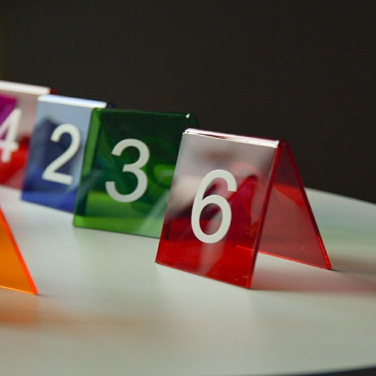 Color Acrylic Table Number Plate Desktop Number Table Plate Number Menu ...