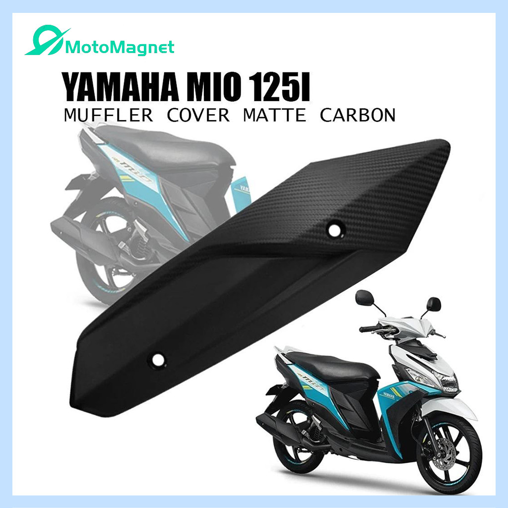 YAMAHA MIO i125 MUFFLER COVER GLOSSY CARBON / MIO i 125 HEAT GUARD OEM ...