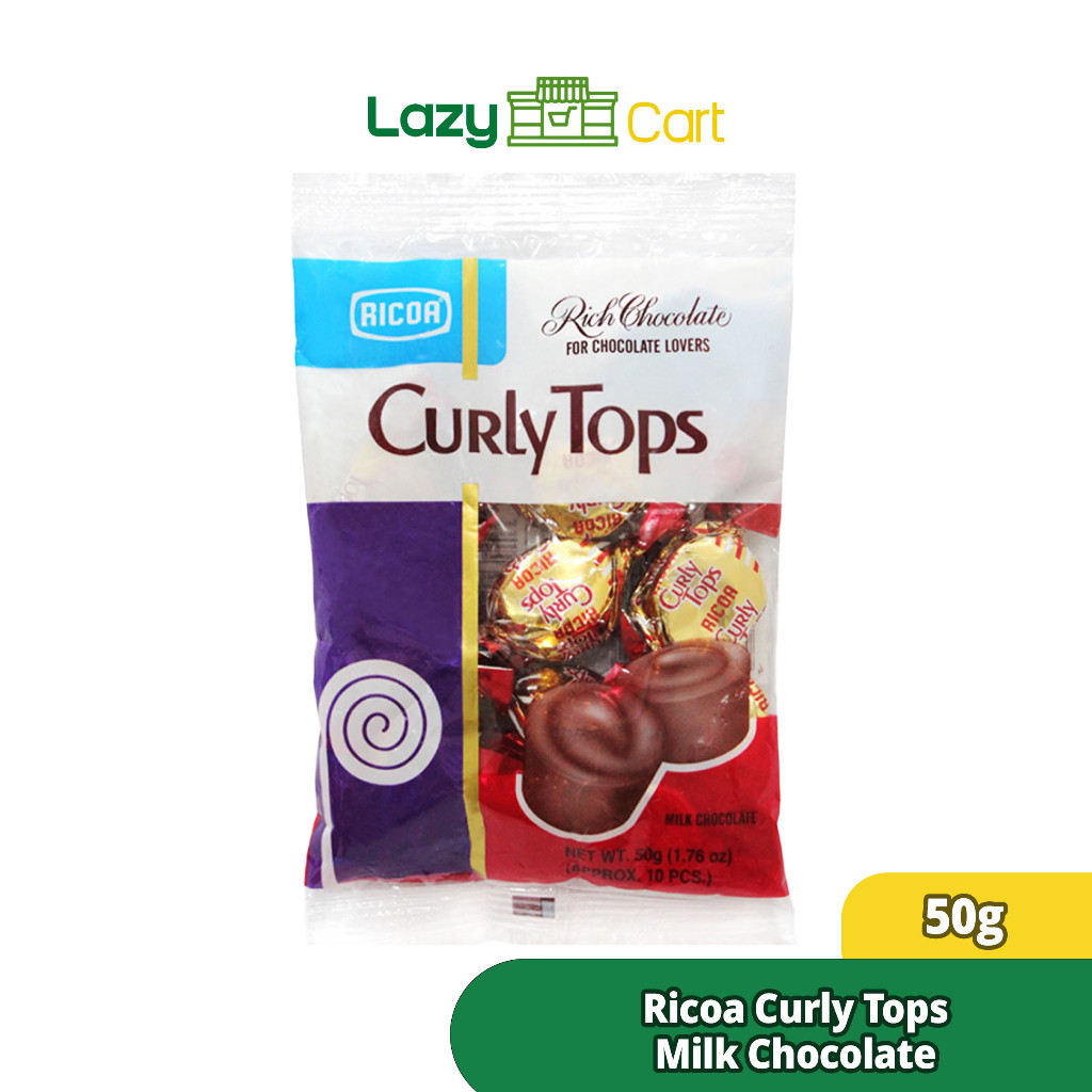 Lazycart Ricoa Curly Tops Milk Chocolate 50g | Shopee Philippines