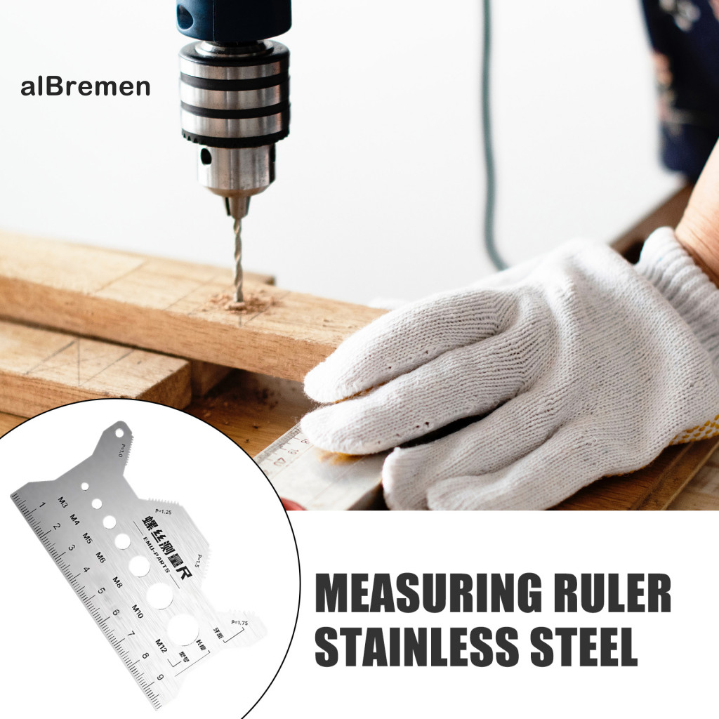 (New) Multipurpose Inspection Tool Measuring Ruler Compact Metal Thread ...