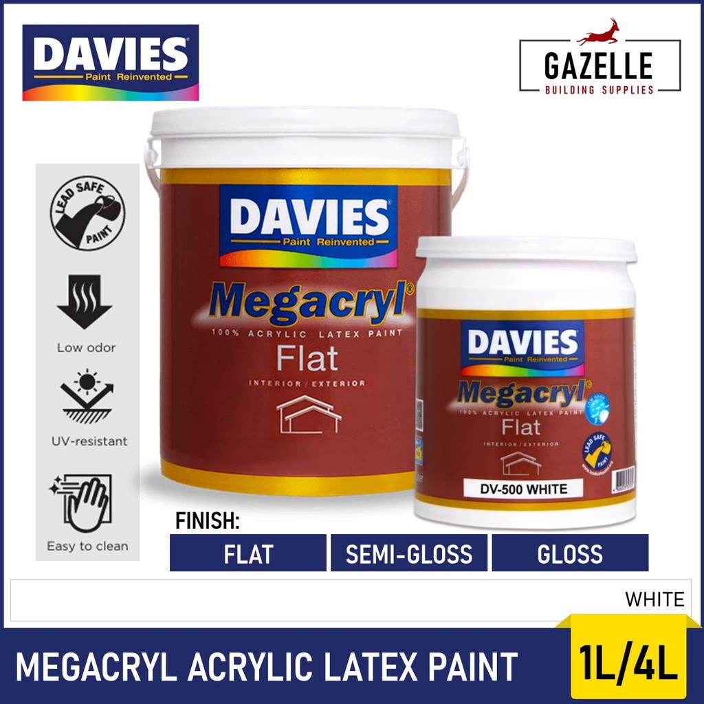 Davies Megacryl MCS Semi Gloss / Gloss / Flat White Acrylic Latex Paint ...
