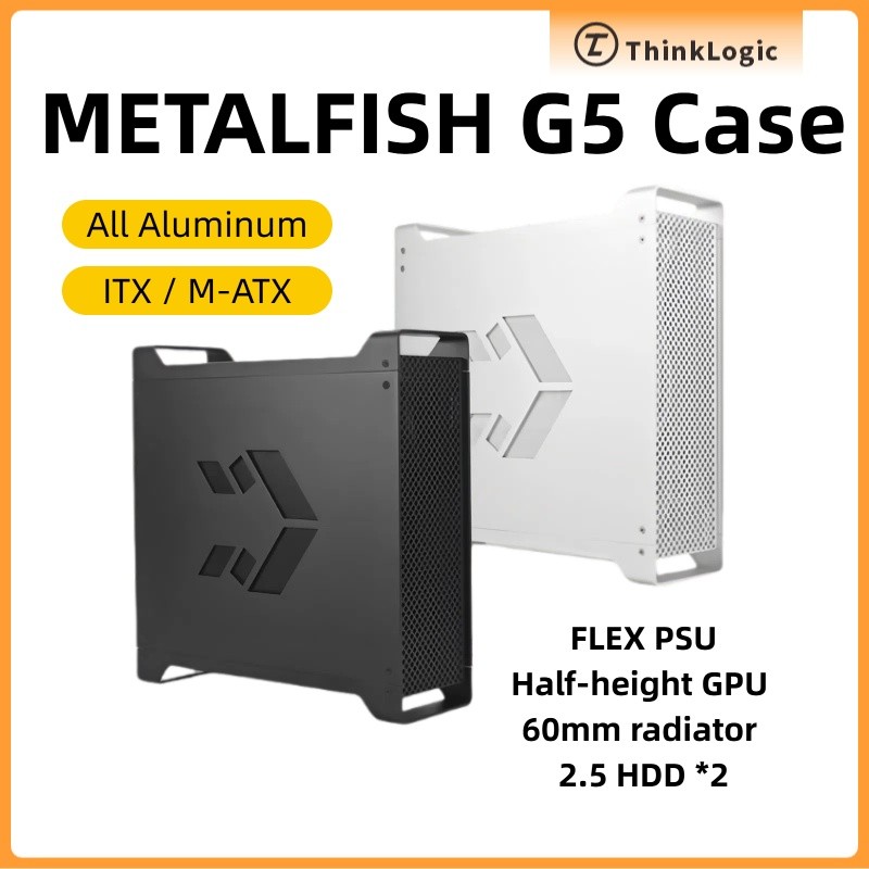 METALFISH G5 Case All Aluminum Mini Chassis M-ATX FLEX/1U Desktop Host ...