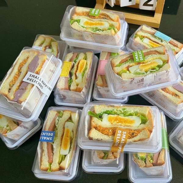 Half Sandwich Packaging Box Half Sandwich Bread Disposable Transparent ...