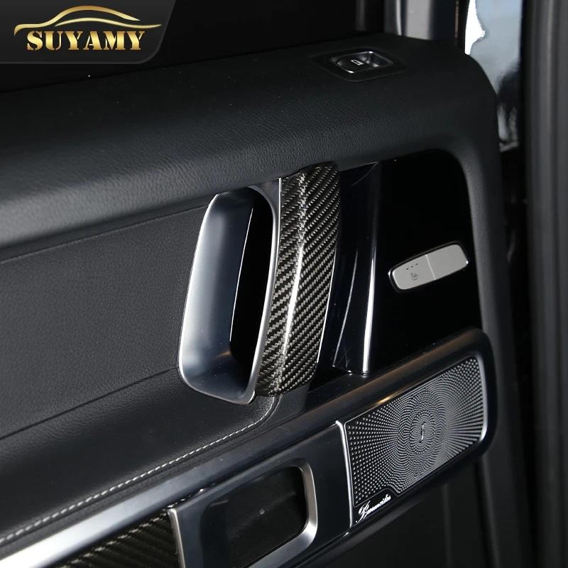 Real Carbon Fiber Car Inner Door Armrest Handle Frame Cover Trim For ...