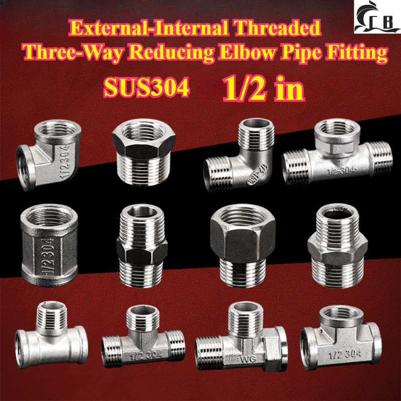 [CB-HY] SUS304 (1/2 in) External-Internal Threaded Three-Way Reducing ...