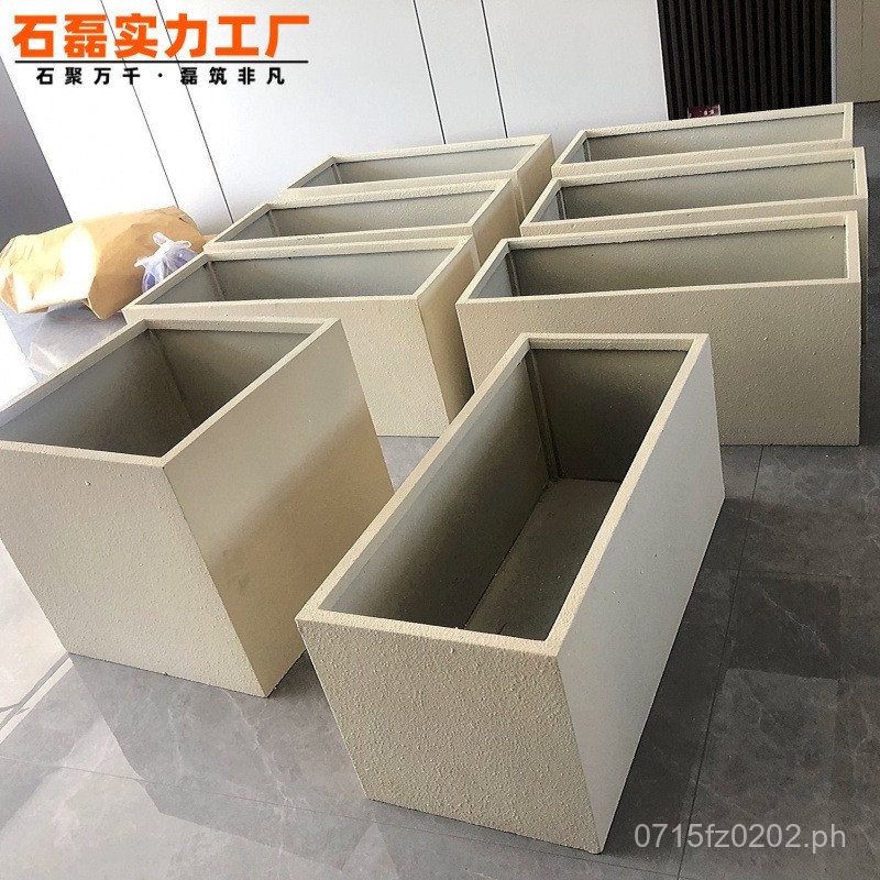 Ultra-Narrow Outdoor Flower Pot Flower Box Real Stone Paint Rectangular ...
