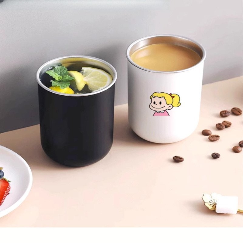 A Set of Cute Stainless Steel Toothbrush Cups, Four Mouth Cups, One ...