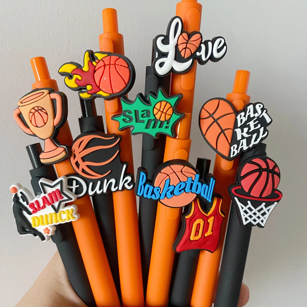 10Pcs Basketball Pens NBA Basketball Cartoon Gel Pen Click Ball Pen ...