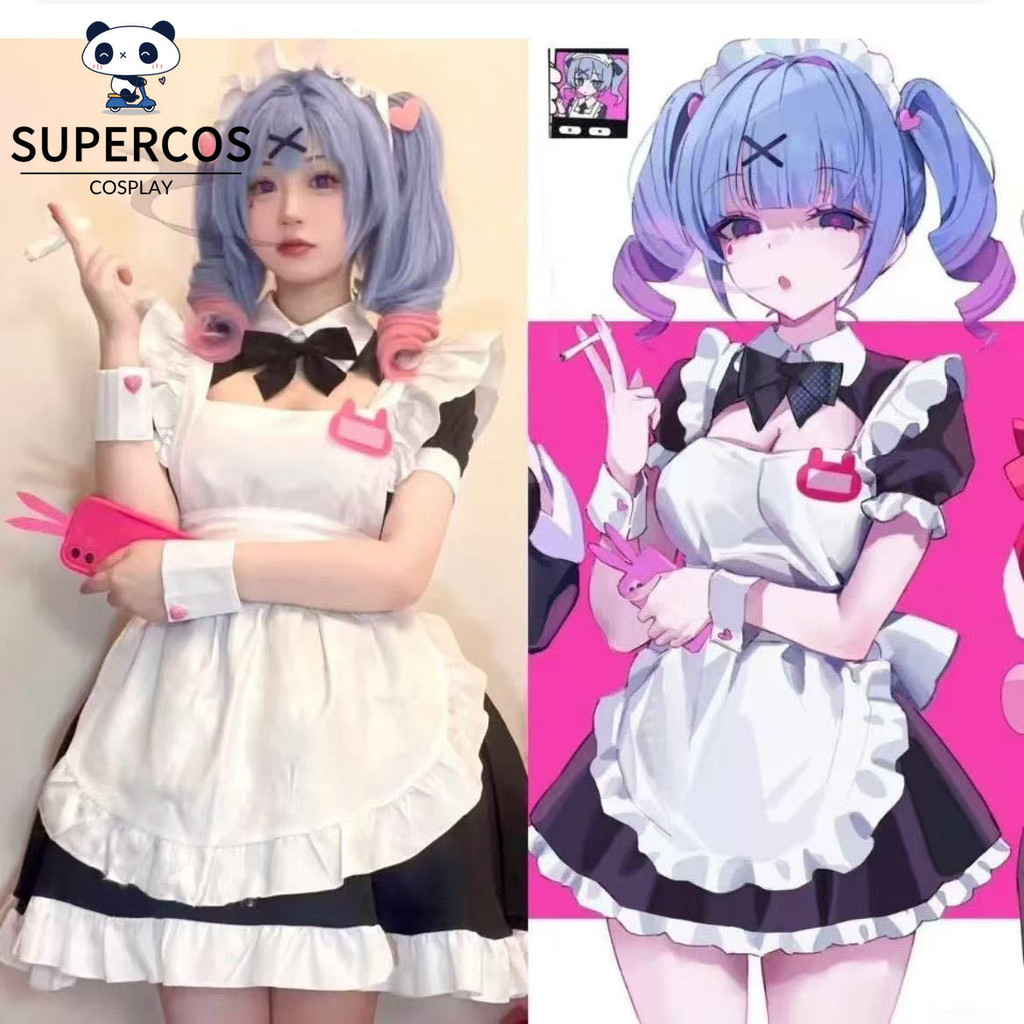 Rabbit Hole Hatsune Miku Maid Cosplay Costume Set Cute Bubble Sleeve ...