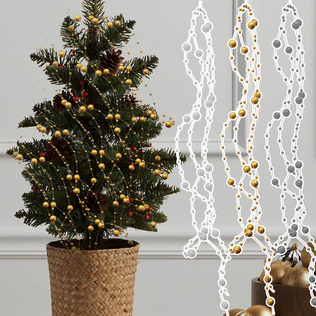Christmas tree imitation pearl fishing line chain decoration - Reusable ...