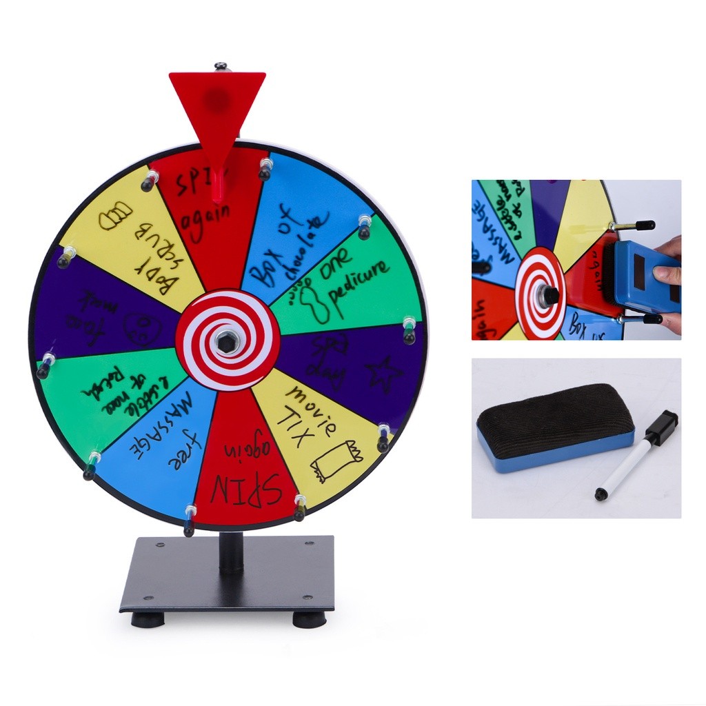 12Inch Spinning Prize Wheel Fortune Spin Game With Dry Erase Markers ...