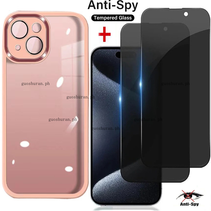 2in1 1Pcs Phone Case+1Pcs Anti Spy Tempered Glass For Infinix Smart 9 8 7 Tecno Spark 20 20c 10 ...