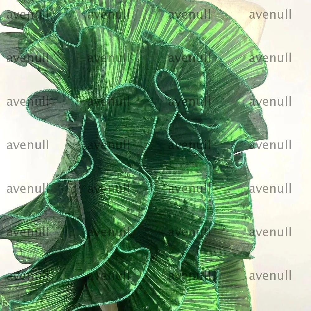 AVENULL Big Wave Lace Fabric, Metallic Lustrous 15cm Wide Pleat Mesh ...