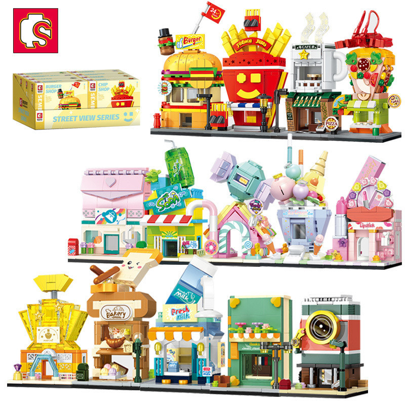 SEMBO Blocks Mini Store DIY Building Bricks Micro Street Brand Shop MOC ...