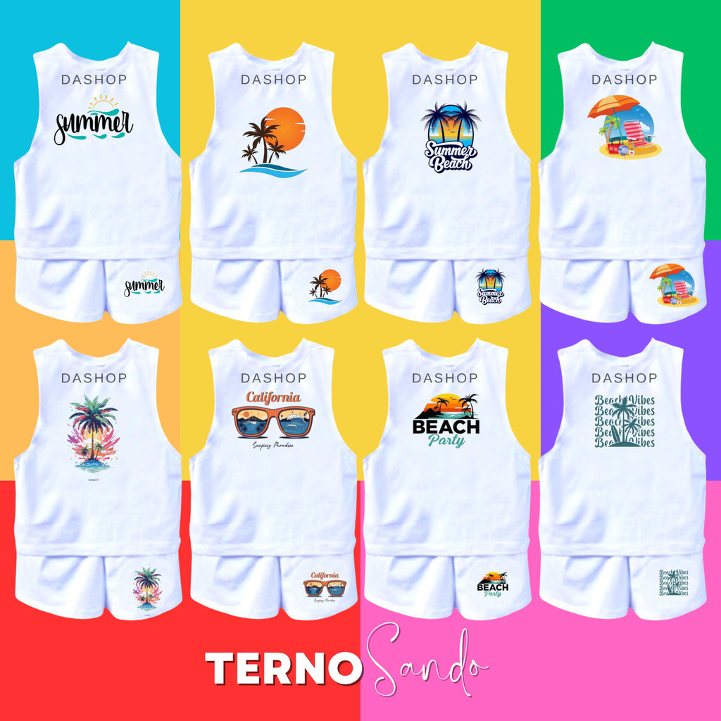 DASHOP Summer Beach Muscle white sando TERNO for kid boy pambahay ...