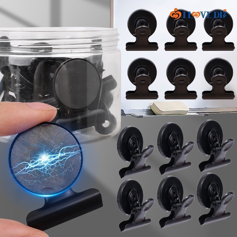 5Pcs/Set Practical Black Round Fridge Magnet Clips - Whiteboard Notes ...