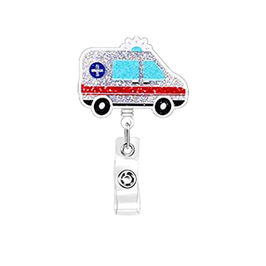Acrylic Ambulance Teeth Badge Reel Retractable with ID Clip Funny ...