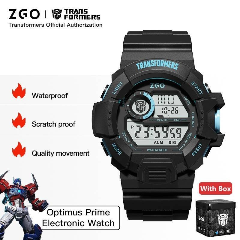 ZGO x Transformers jam tangan budak lelaki Trendy Mechanical Electronic ...