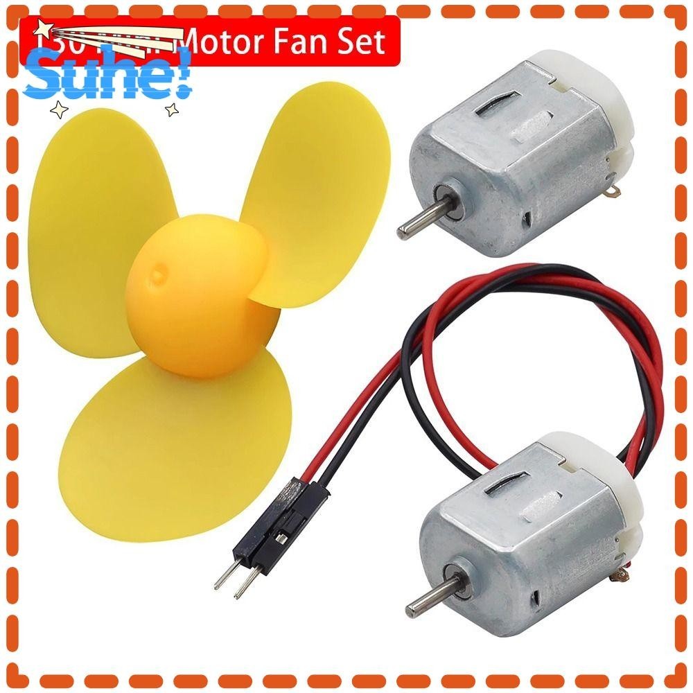 HI-SUHE 1Set 130 Small Motor Kit, with Wired DC Four Wheel Drive Motor ...