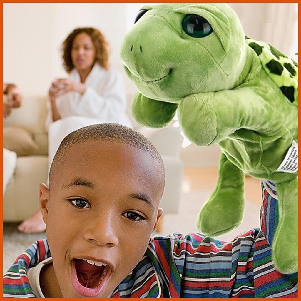 Animal Hand Puppets Cartoon Soft Turtle Plush Puppet for Hand Stage ...