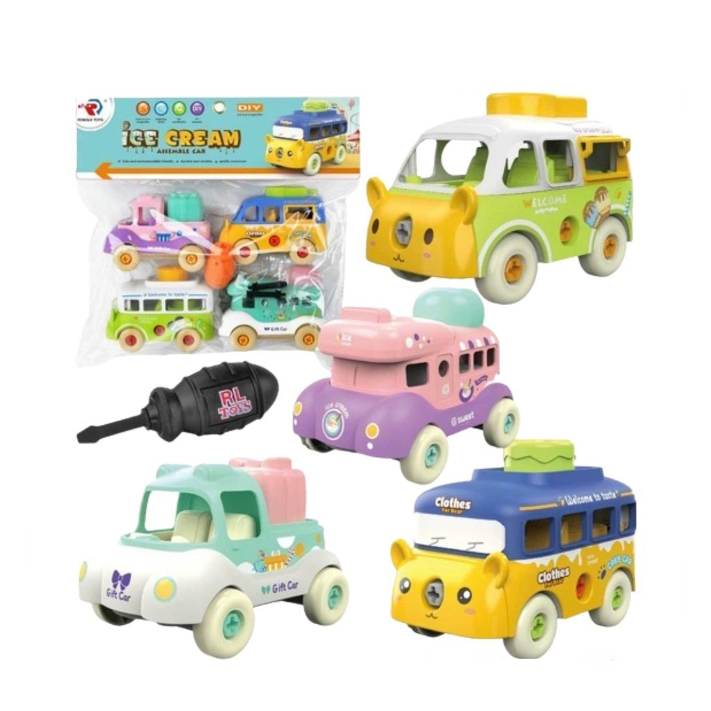 !! Disassembly Set Early Education Assembly School Bus Ice Cream Truck ...